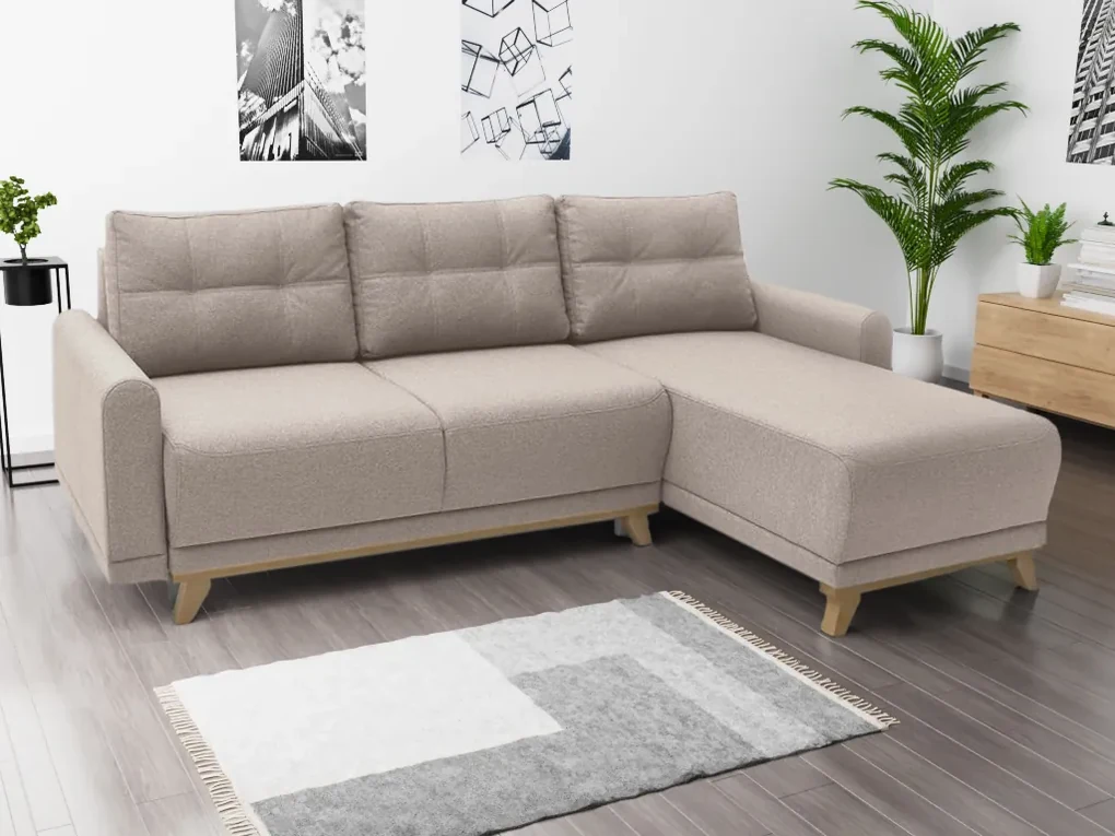 Canapea extensibila cu colt bilateral Culoare Bej, ORANGE | BIANO