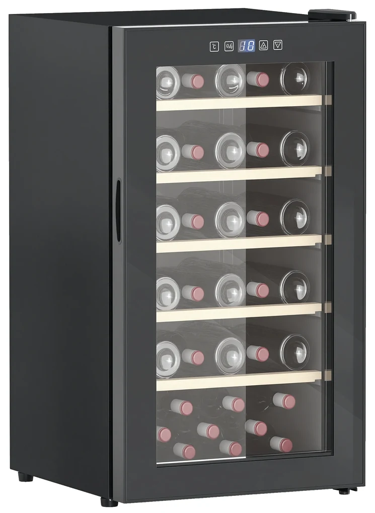 HOMCOM Frigider Vin pentru 41 de Sticle cu Temperatură Reglabilă Negru ...