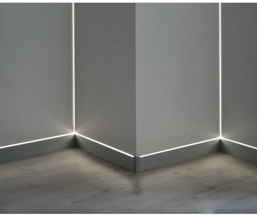 Profil LED Incastrat Colt Interior – 2m, Aluminiu | BIANO