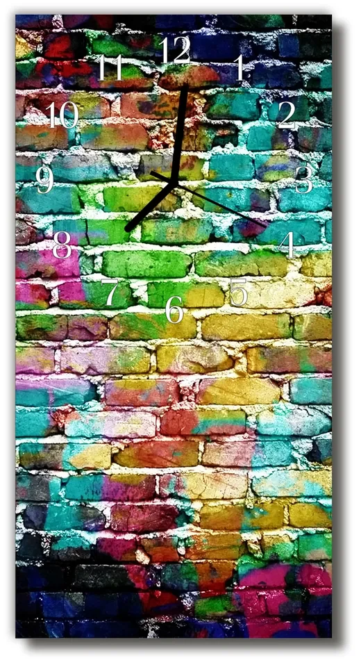 Ceas de perete din sticla vertical perete de perete colorat | BIANO