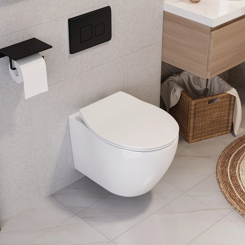 Buton F pentru cadru WC încastrat Black Mat | BIANO