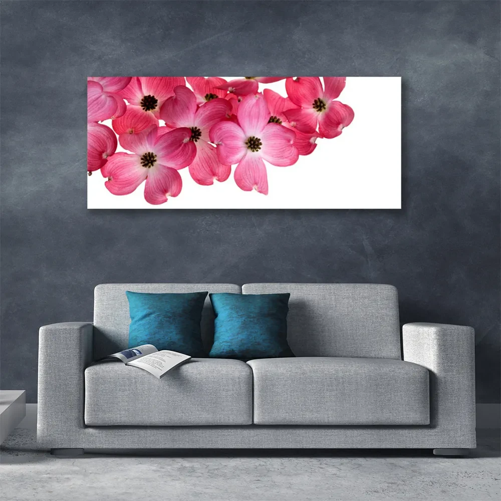 Tablou pe panza canvas Flori Floral Roz Alb | BIANO
