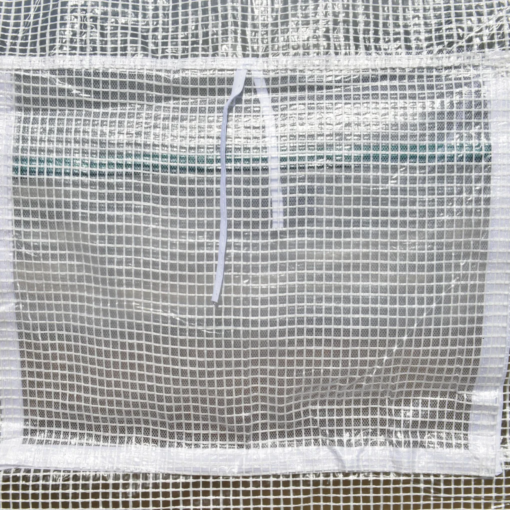 Outsunny Sera de Grădină Spațioasă, cu 8 Ferestre și Ușă Enrolabilă ...