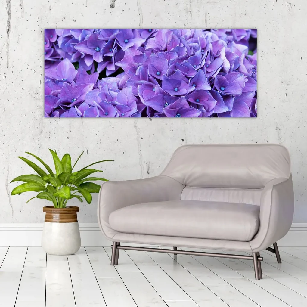 Tablou cu flori violete (120x50 cm), în 40 de alte dimensiuni noi | BIANO