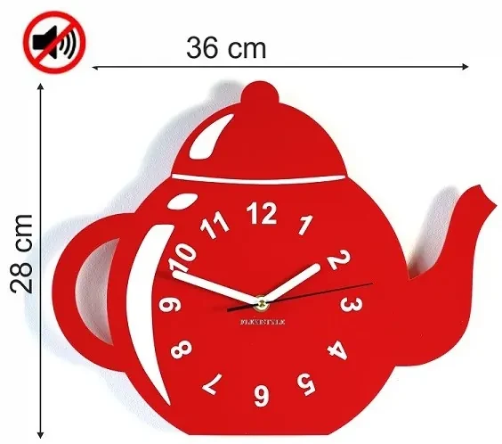 Ceas decorativ de bucătărie în formă de ceainic | BIANO