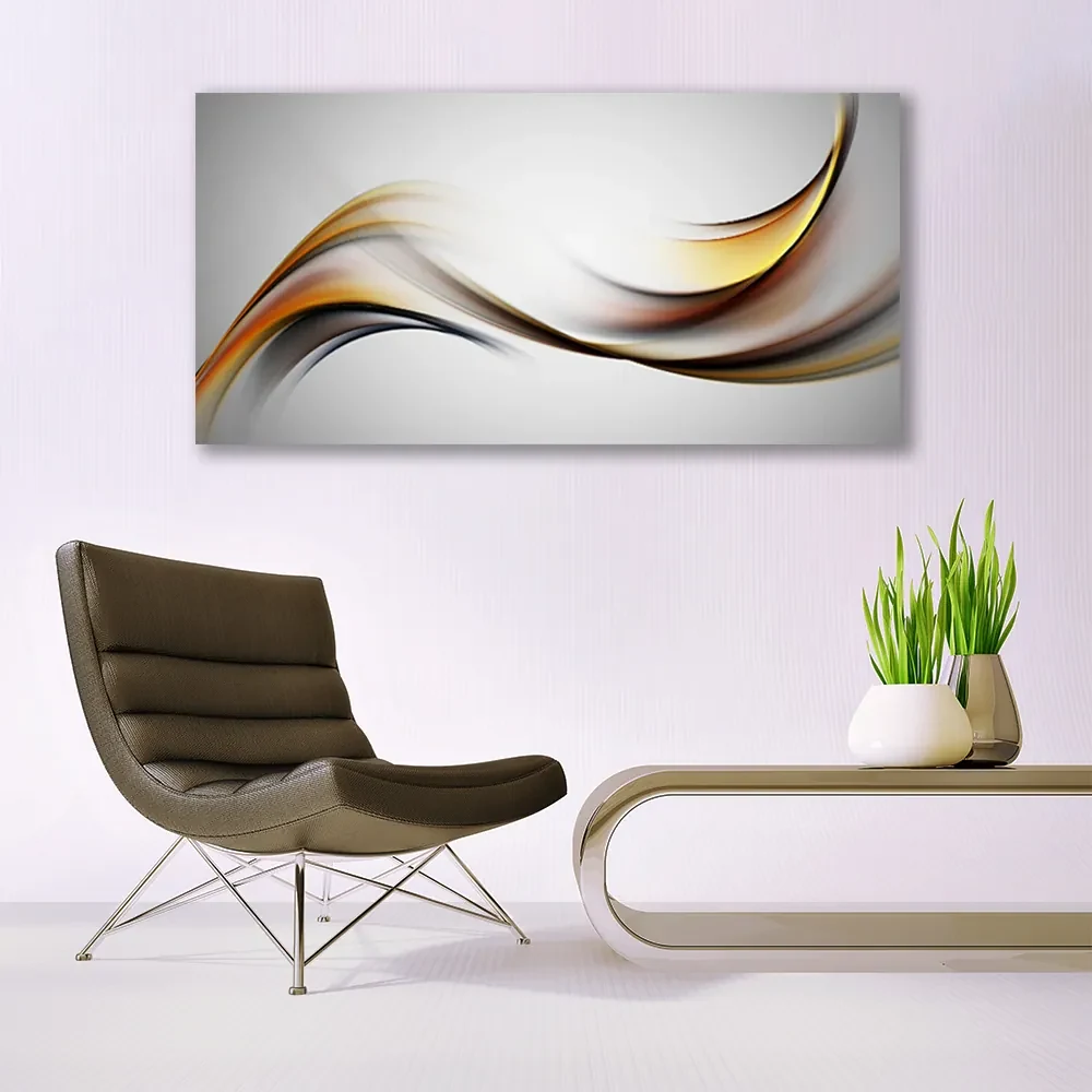 Tablou pe panza canvas Abstract Art Galben Gri | BIANO