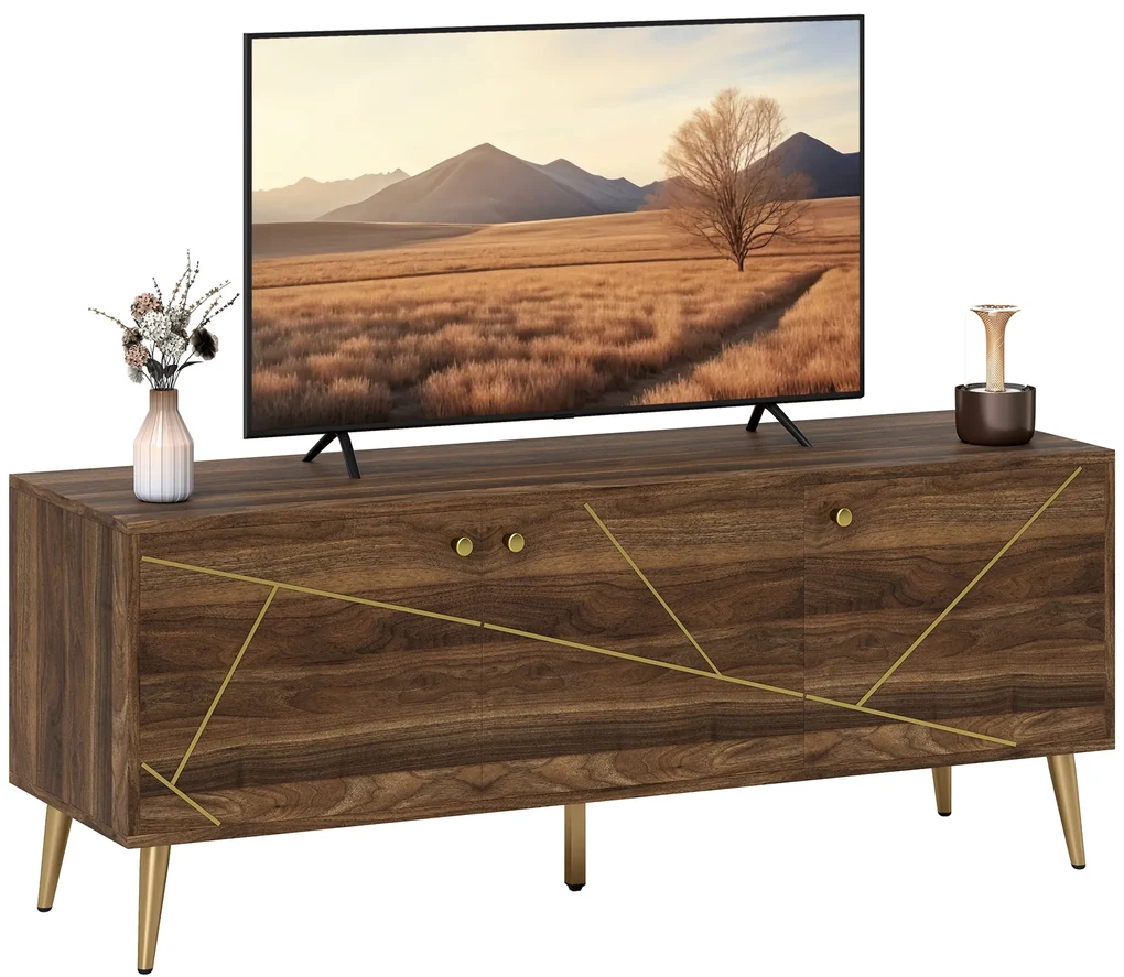 HOMCOM Măsuță TV mobilier TV din lemn pentru televizor de până la 60 de ...