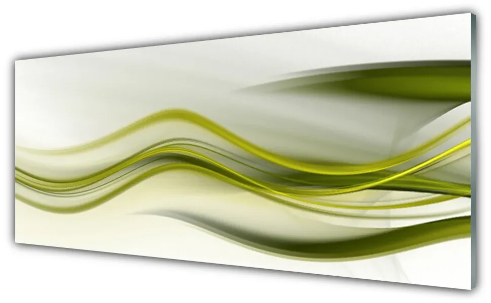 Tablou pe sticla Abstract Art Verde Gri Alb | BIANO