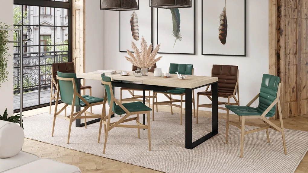 Mazzoni AVARI Stejar Sonoma - MASĂ LOFT PENTRU LIVING/SUFRAGERIE ...