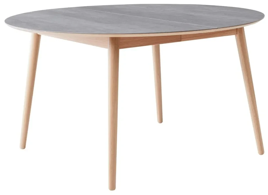 Masă de dining rotundă extensibilă cu blat ceramic cu blat suplimentar ...