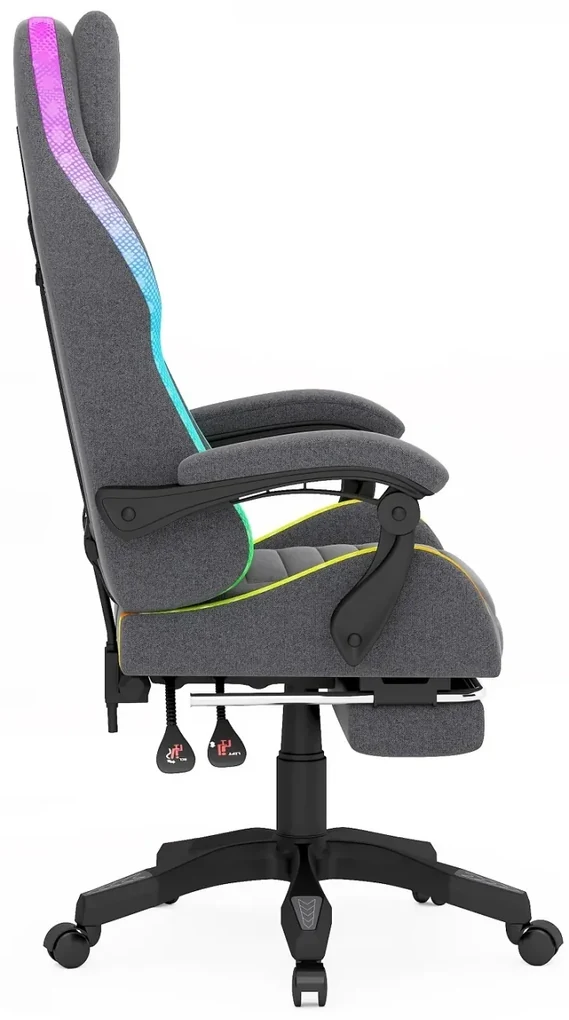 RESIGILAT- Scaun gaming, sistem iluminare bandă LED RGB, suport ...