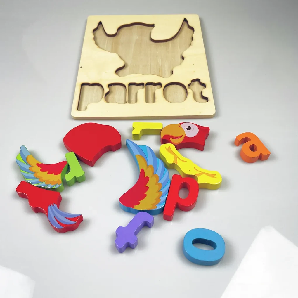 Puzzle din lemn pentru copii "Papagal" | BIANO