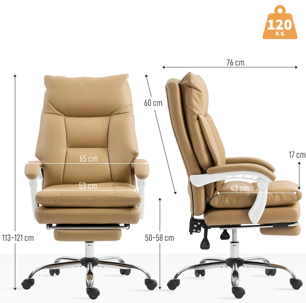 HOMCOM Scaun de Birou Ergonomic cu Suport Lombar, Brate Pliabile ...