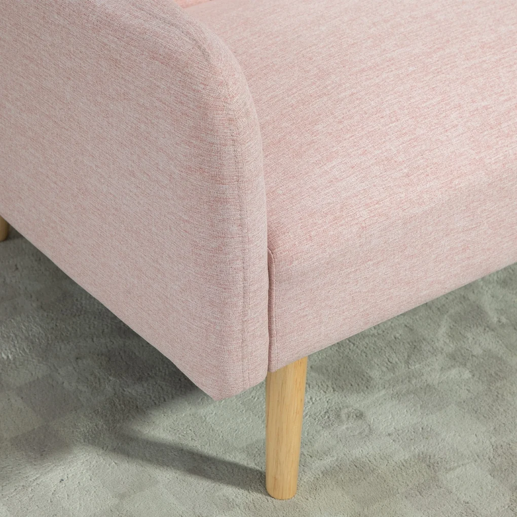 HOMCOM Canapea extensibilă 2 locuri Design scandinav Spătar înclinat 3 ...