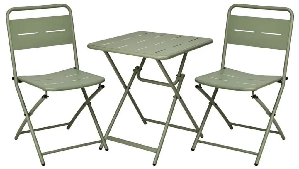 Set mobilier pliabil pentru balcon, masă pătrată 60×60 cm și 2 scaune ...