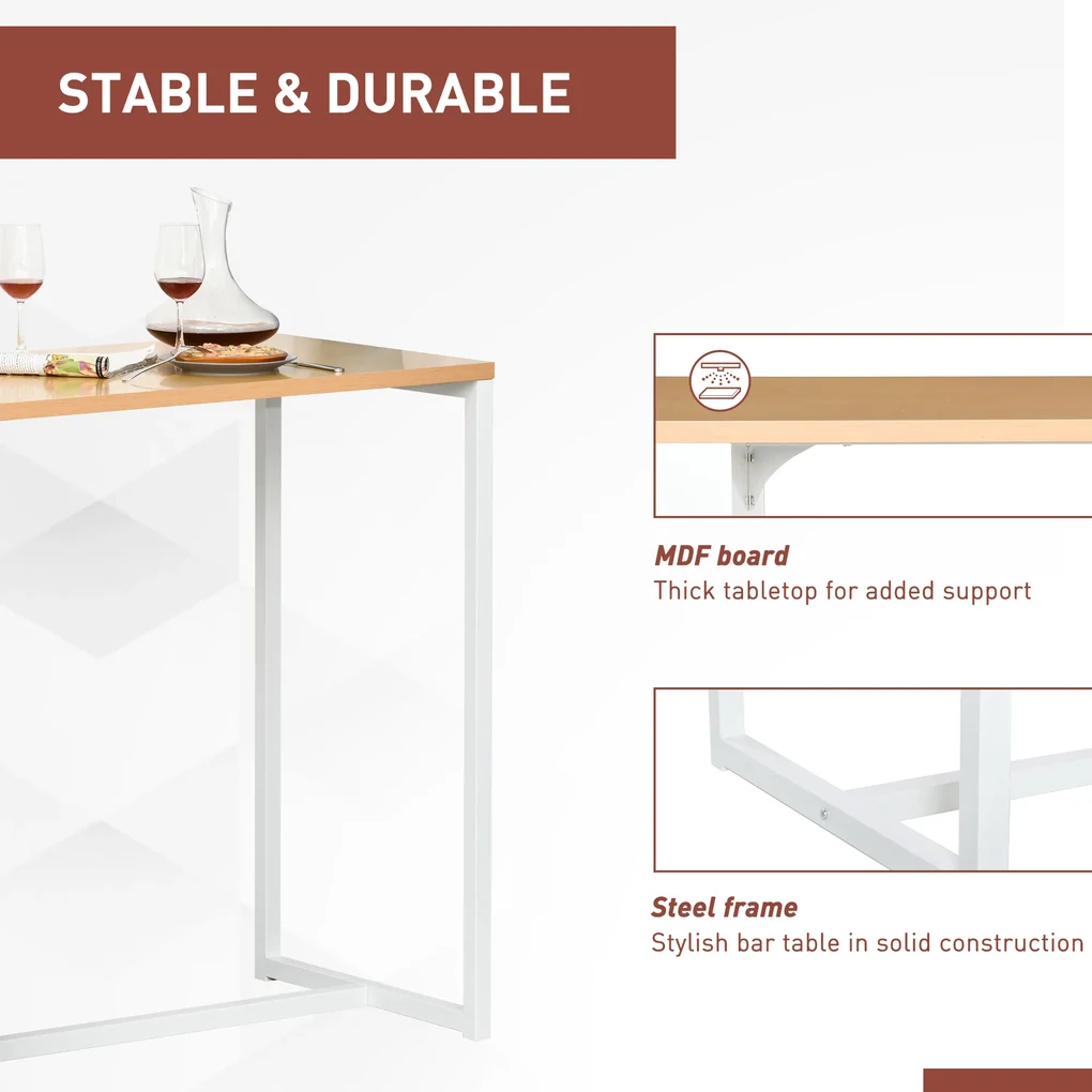 Masa tip bar HOMCOM, pentru bucatarie, masa inalta, tejghea | Aosom ...