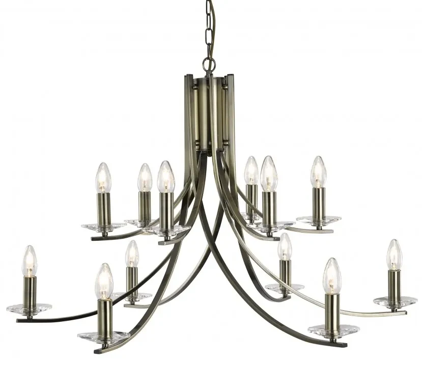 Lustra moderna casa scarii design alama Ascona 12L 41612-12AB SRT | BIANO