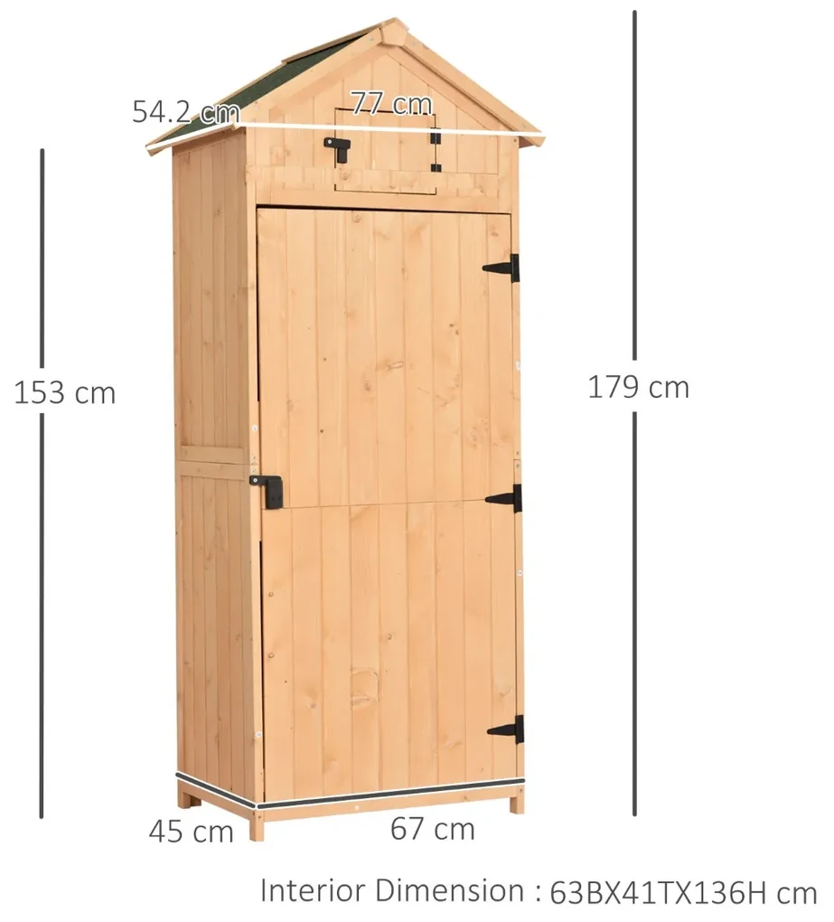 Outsunny Dulap de Gradina Extern Pentru Scule Ustensile in Lemn cu 3 ...