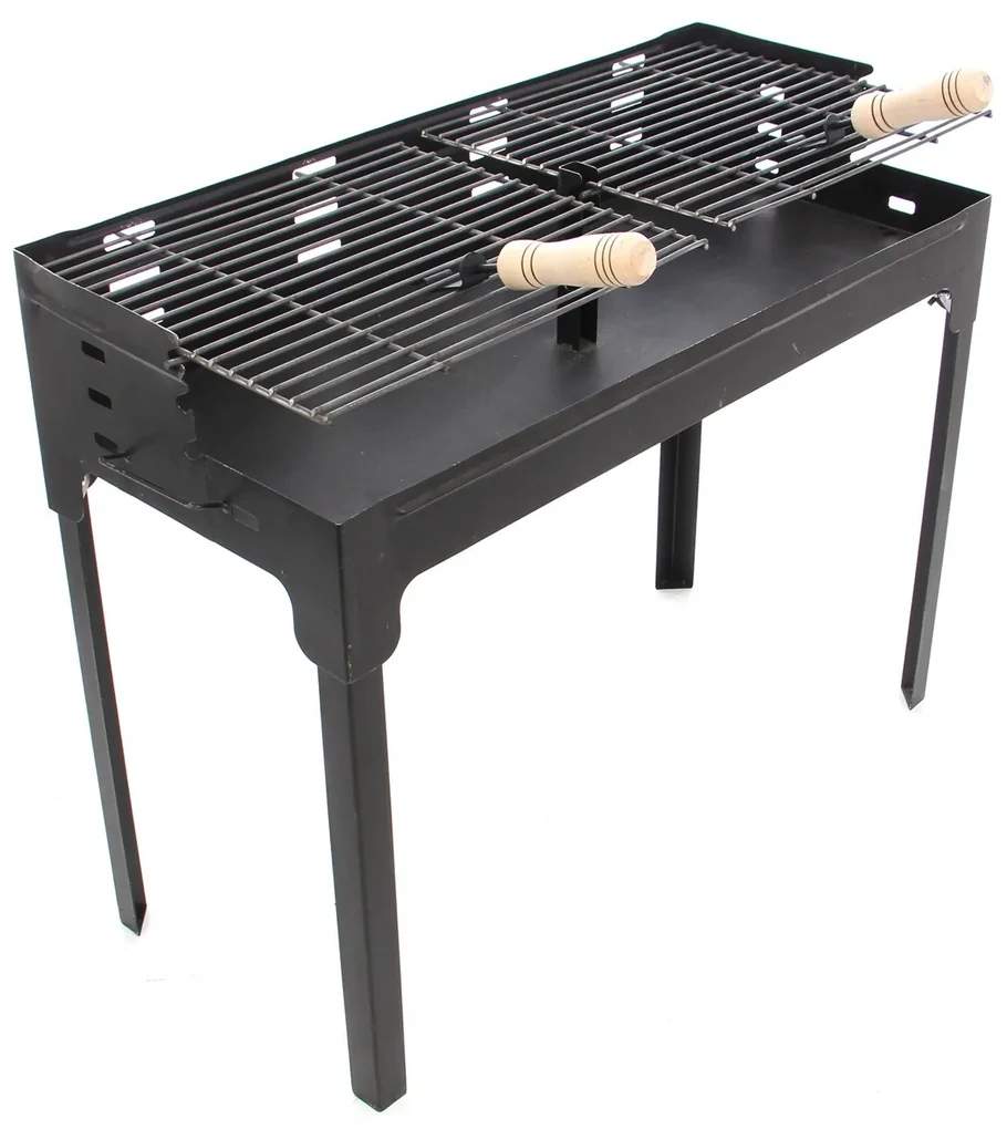 Gratar gradina, cu carbuni, demontabil, din metal, 80 x 37 cm | BIANO