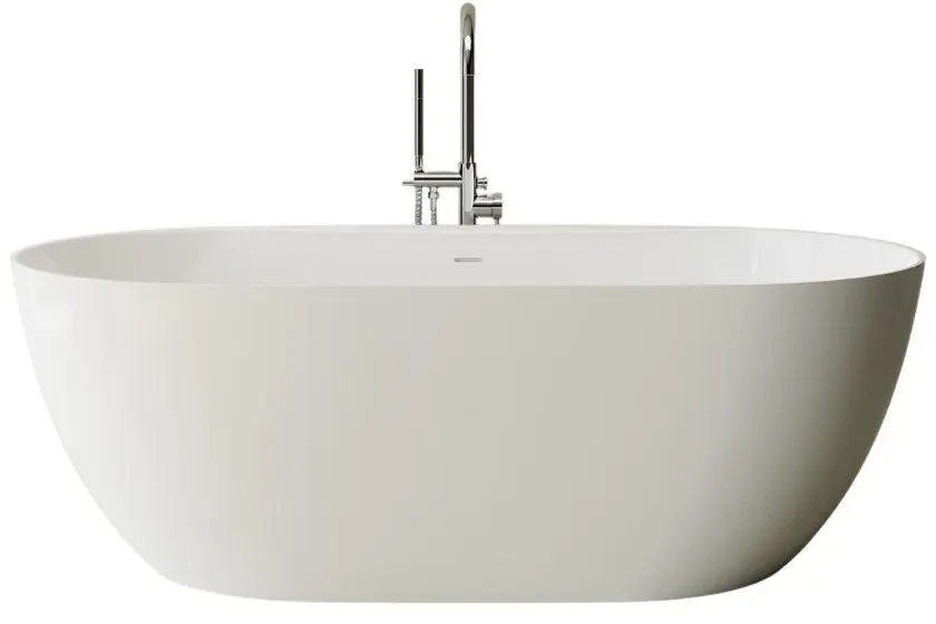 Cada freestanding compozit Marmite Lagos, 180 x 81 cm, ovala, alb ...