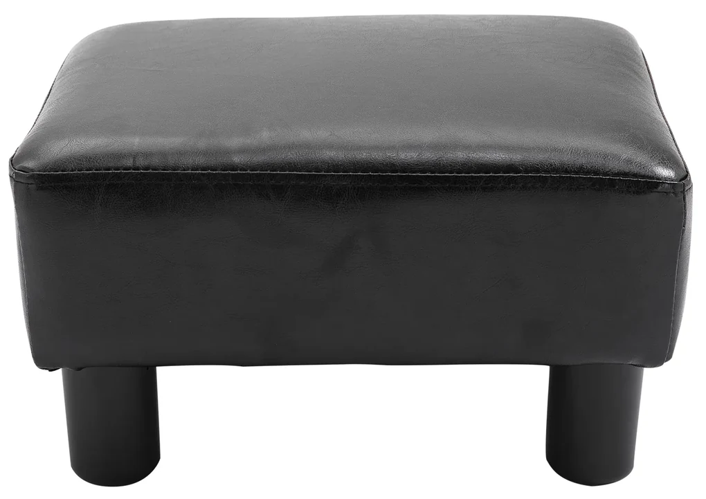 HOMCOM Taburet Dreptunghiular, Căptușit, Design Confortabil, Negru ...