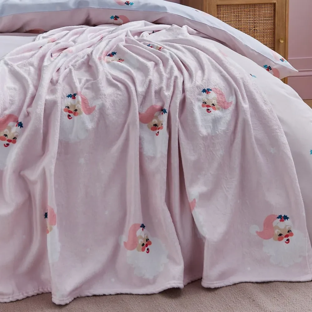 Pătură roz-deschis din micropluș/cocolino 130x170 cm cu model de ...