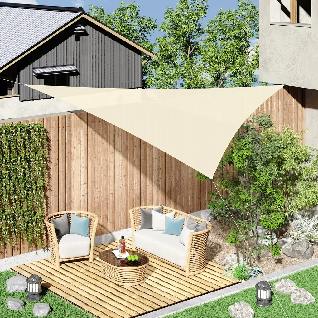 Outsunny Cort Parasolar Triunghiular Protecție UV, Perfect pentru ...