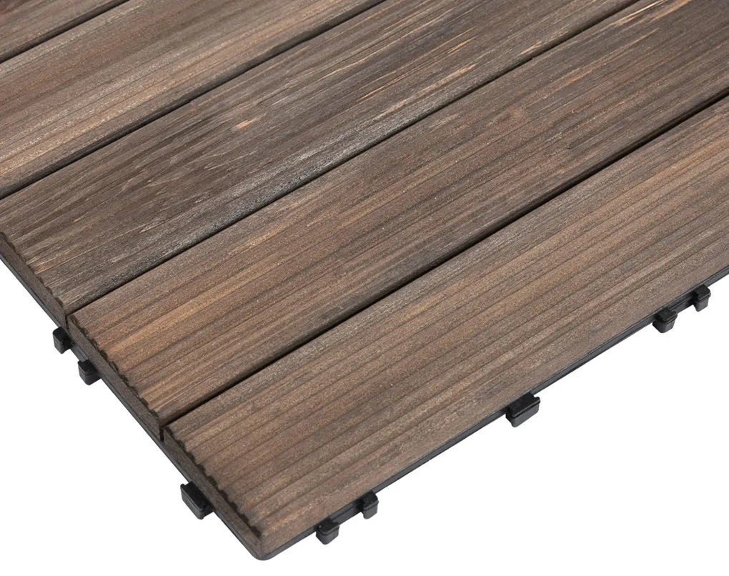 Outsunny dale exterior din lemn, 27 bucati, 30x30x2.5 cm maro | Aosom ...