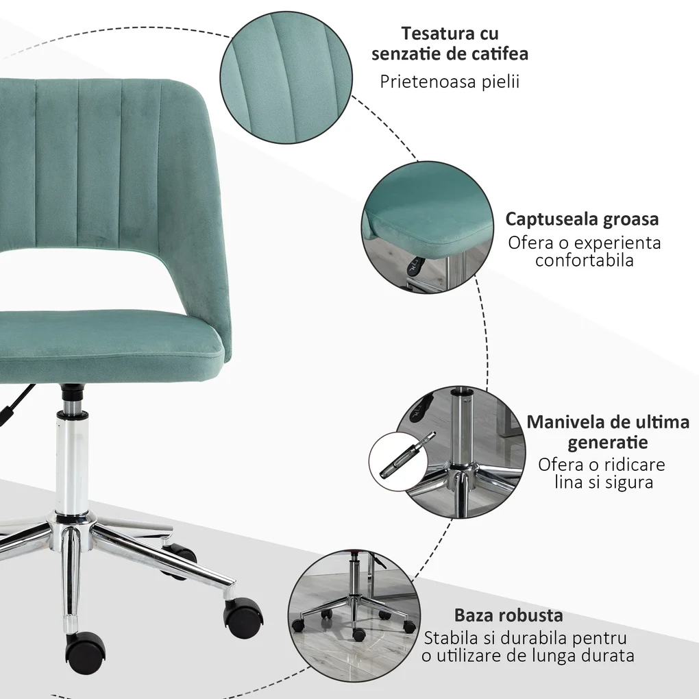 Scaun de Birou Ergonomic pentru Birou cu Inaltime Reglabila Vinsetto ...