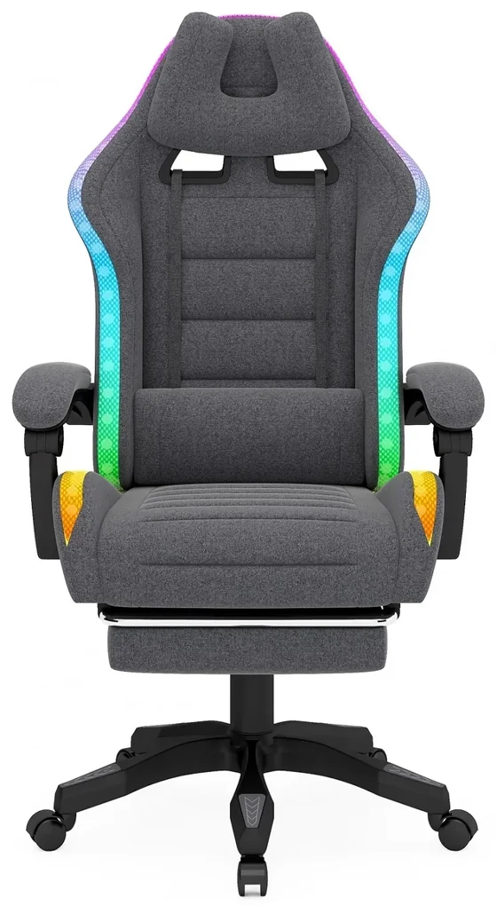 RESIGILAT- Scaun gaming, sistem iluminare bandă LED RGB, suport ...