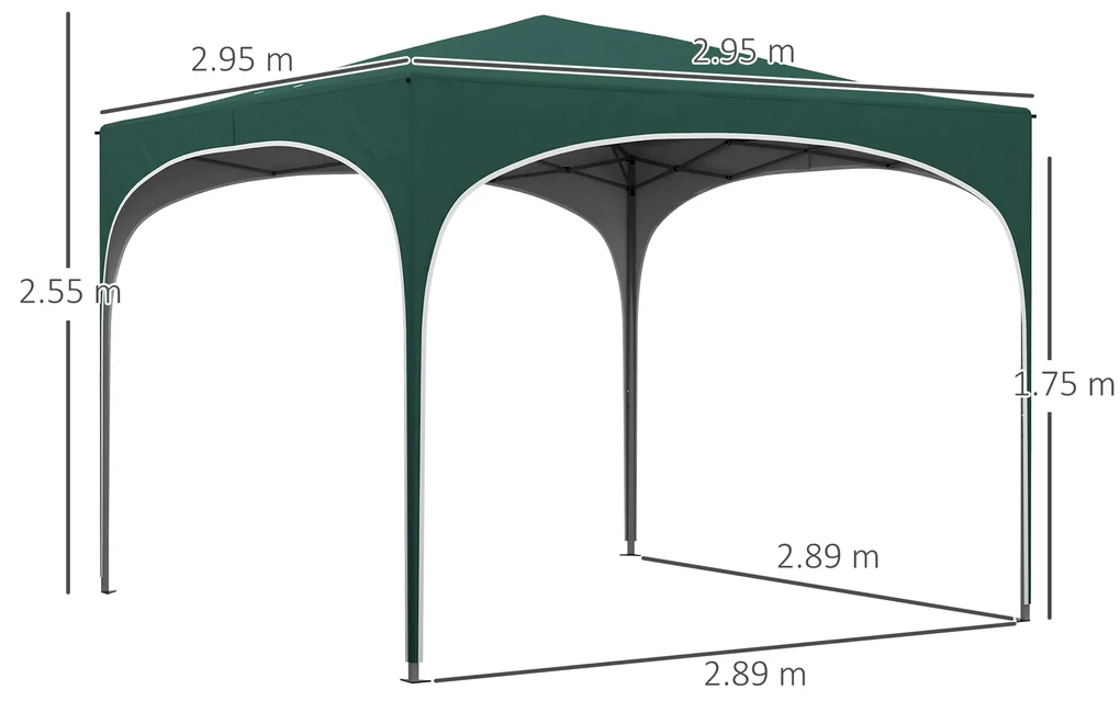 Outsunny Cort cu Copertină Pliabilă 3x3m Adăpost Soare Înălțime ...