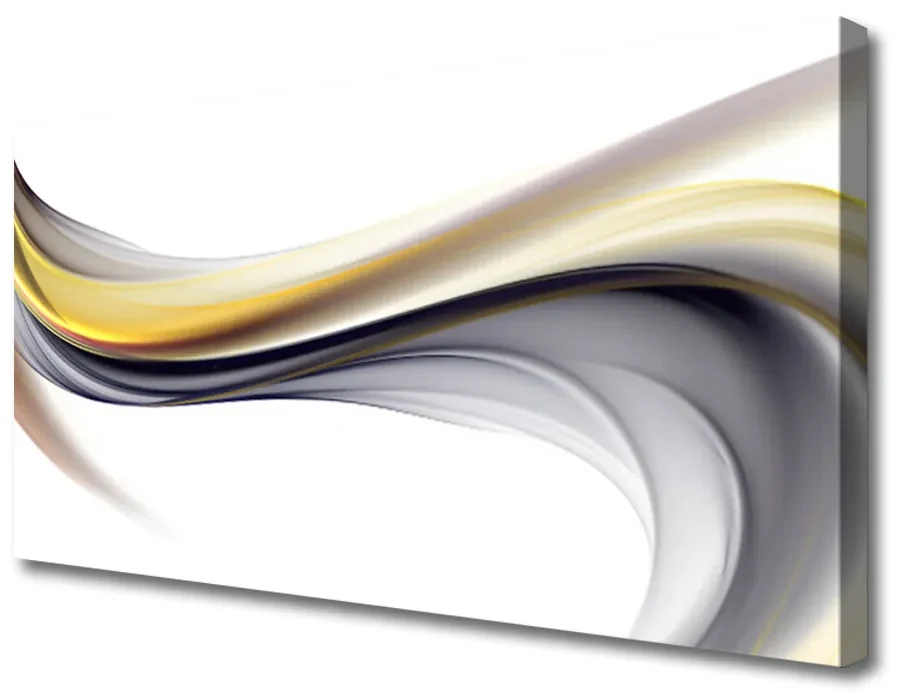 Tablou pe panza canvas Abstract Art Galben Gri Alb | BIANO