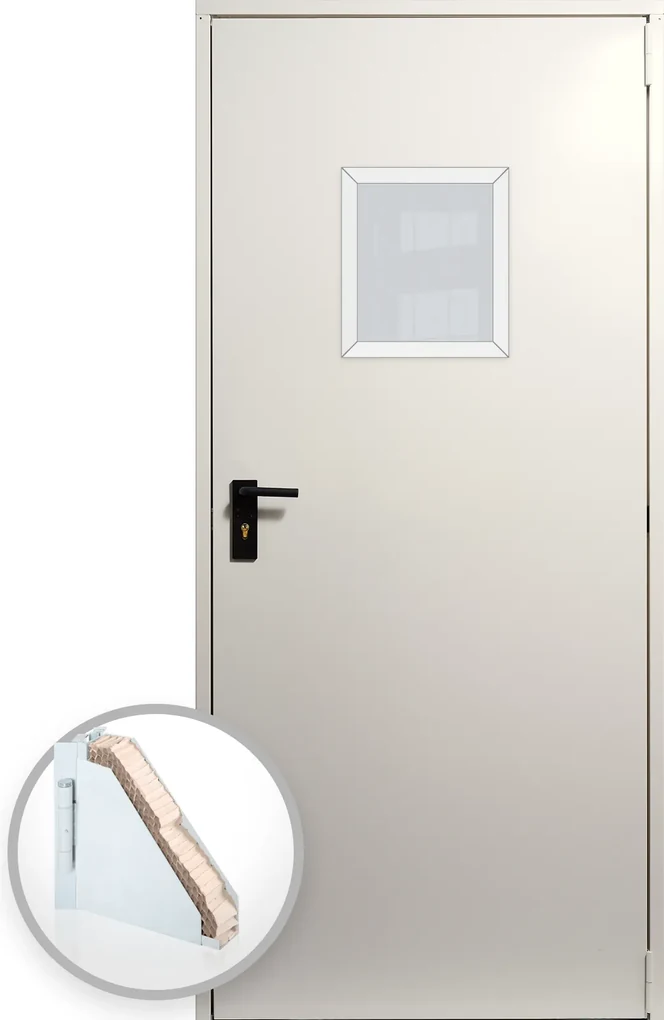Usa metalica blat 40 mm din otel multifunctionala cu geam pentru boxa ...