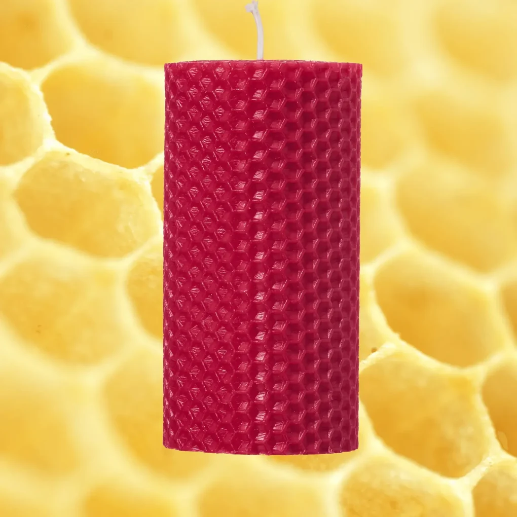 Lumanare Marturie din Ceara de Albine naturala tip fagure colorat ...