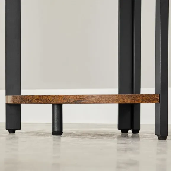 Raft De Colt Cu 5 Niveluri, Maro Rustic Si Negru, 30 X 30 X 150 Cm | BIANO