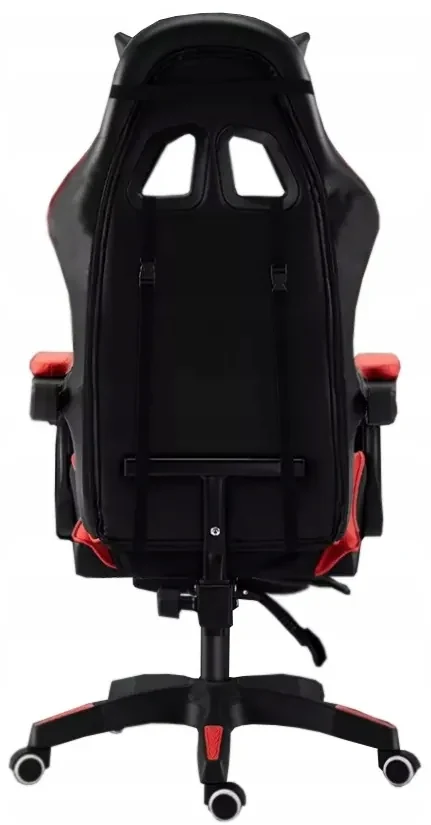 Scaun de gaming confortabil, cu pernă de masaj negru-roșu | BIANO