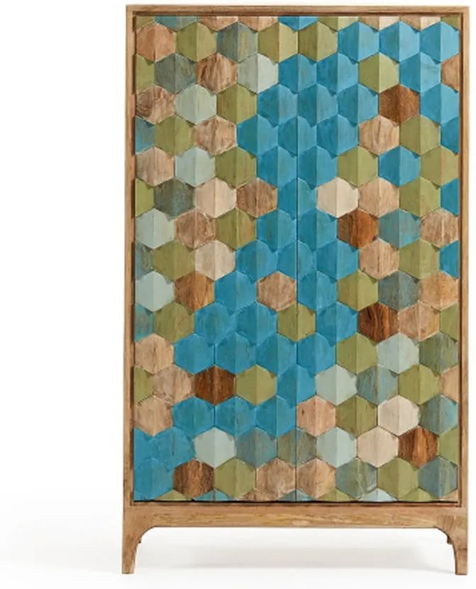 Dulap colorat din lemn de mango La Forma Ilka | BIANO