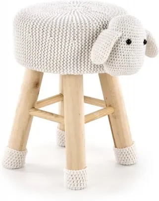 Taburet pentru copii tapitat cu stofa, cu picioare din lemn Dolly 2 ...