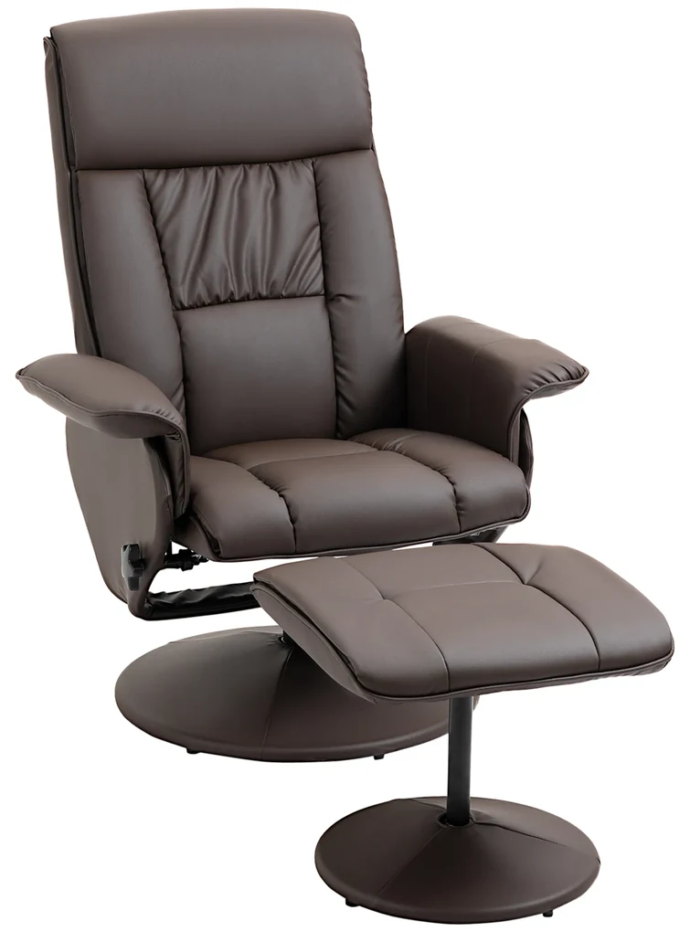 Scaun rabatabil si otoman HOMCOM cu baza infasurata, scaun pivotant din ...