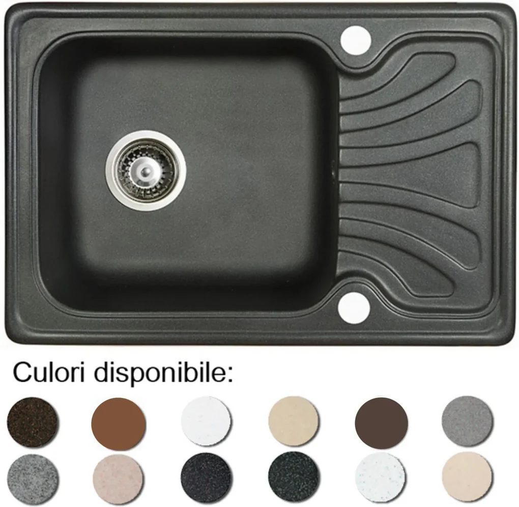 Chiuvetă bucătărie granit compozit anticalcar 1 cuvă și un picurător ...