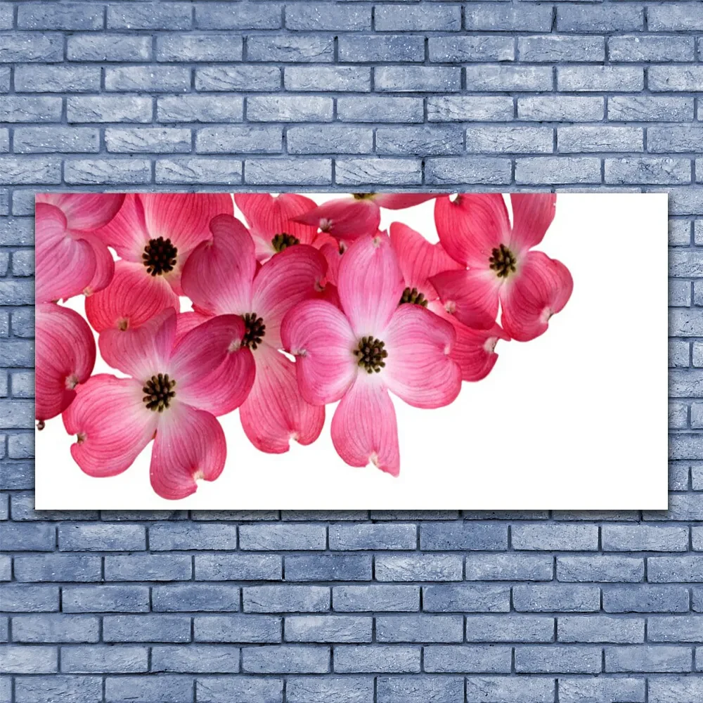 Tablou pe panza canvas Flori Floral Roz Alb | BIANO
