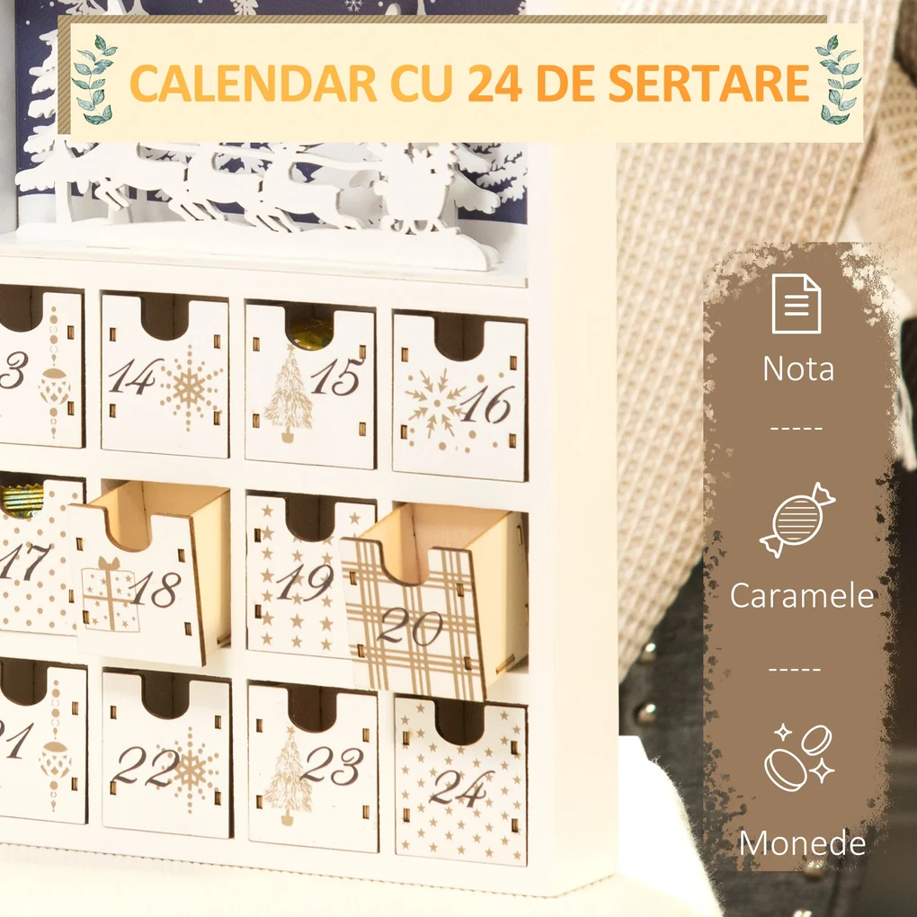 Calendar de Advent de Craciun in forma de carte cu litere si ...