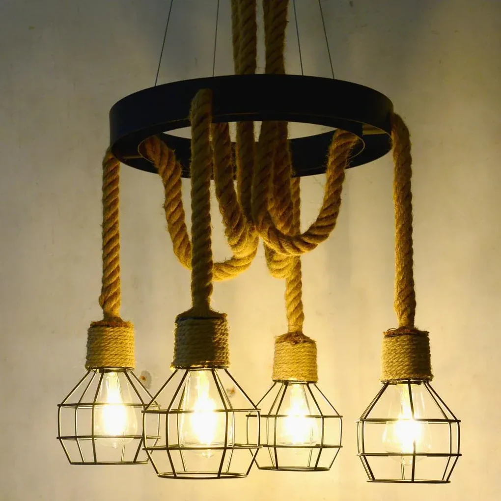 Pendul Rustic Elegant DM8413-4P, 4 X E27 – Iluminat Reglabil Și Design ...