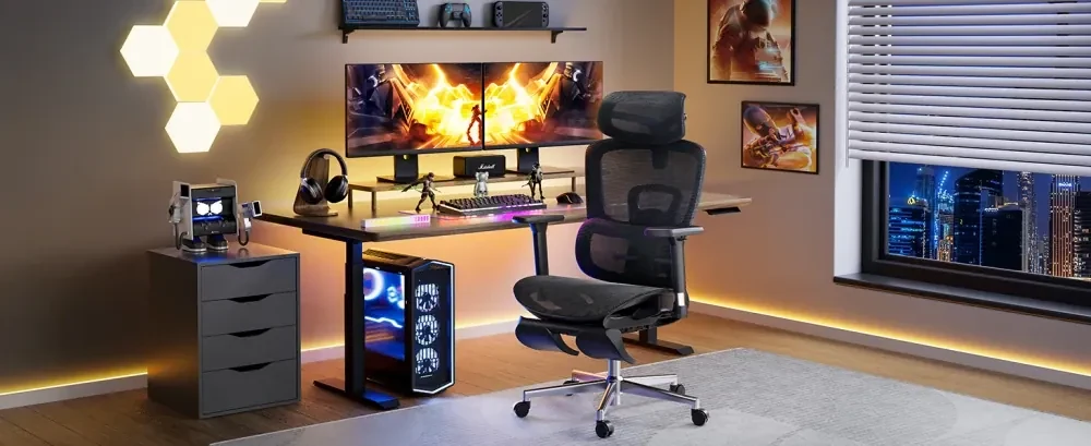 HBADA E2 Scaun ergonomic, cotiere reglabile 3D, suport lombar reglabil ...
