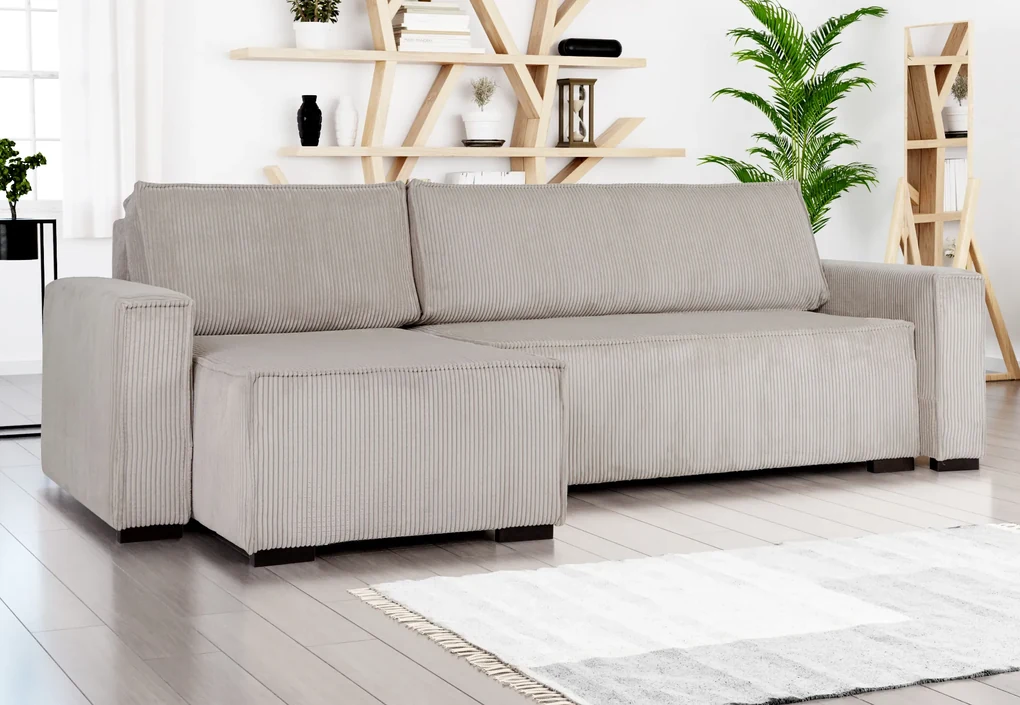 Canapea extensibila cu colt bilateral Culoare Bej, SMART | BIANO