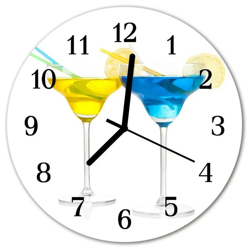 Ceas de perete din sticla rotund Cocktail Alimente și băuturi Multi ...