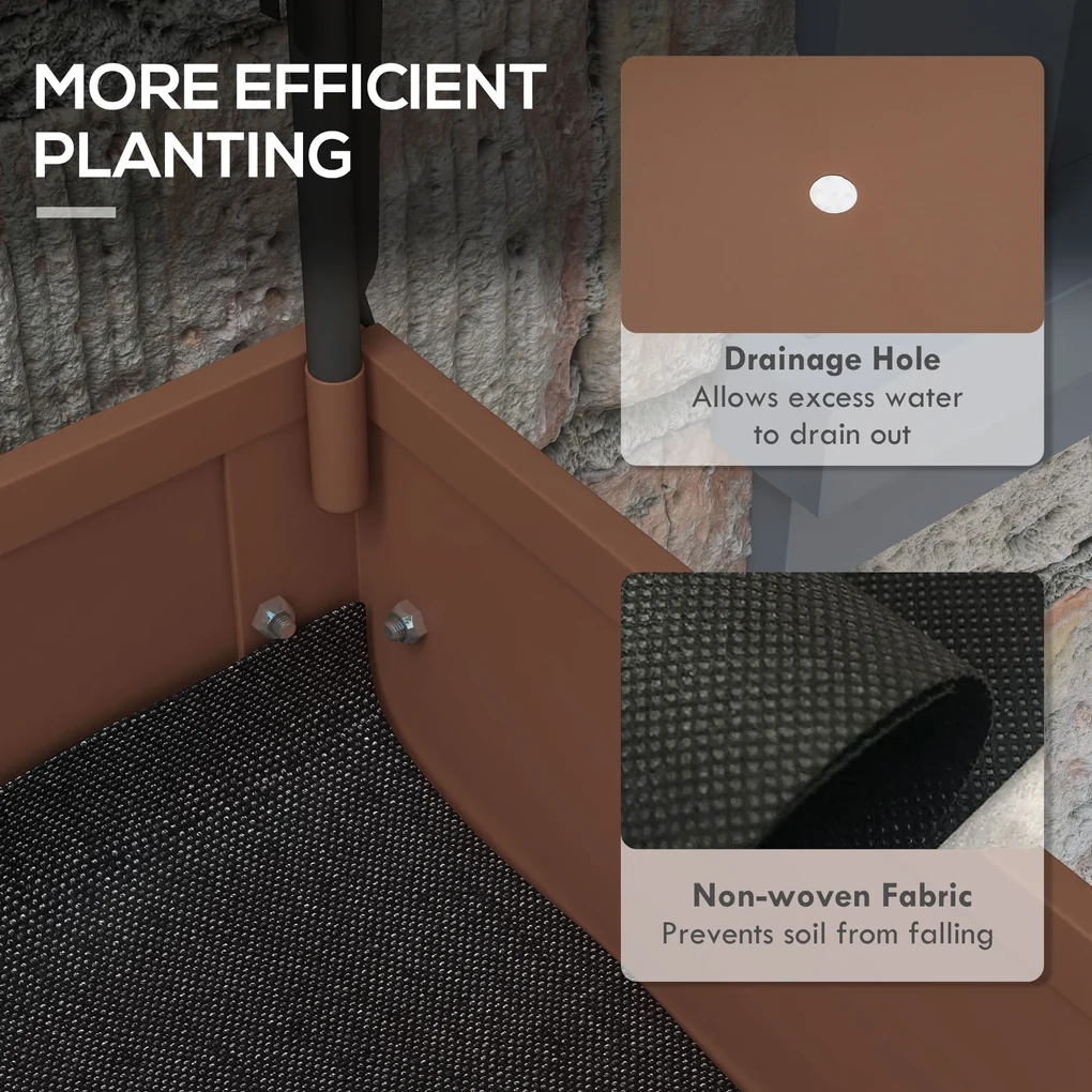 Outsunny Strat de Gradină Înălțat cu Acoperiș de Sera, Jardiniera ...