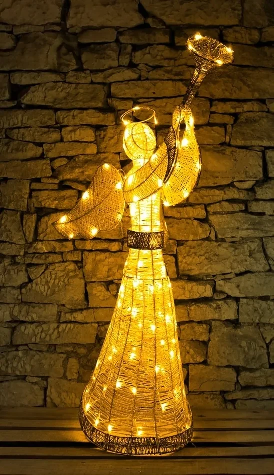 decoLED înger luminos, 122 cm, alb cald | BIANO