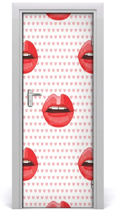 Autocolante pentru usi buze rosii | BIANO