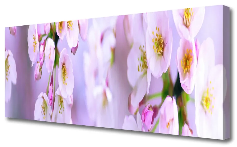 Tablou pe panza canvas Flori Floral Alb Violet | BIANO